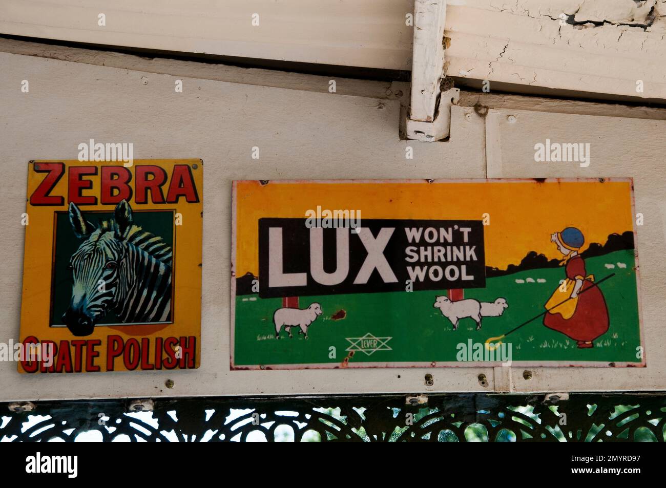 Historic adventising signs at Carisbrook in the Central Goldfields of ...