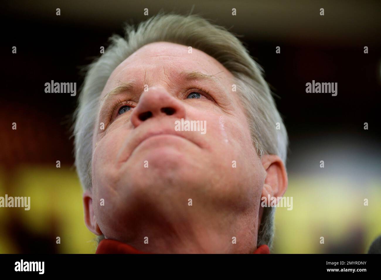 Iowa State women's basketball coach Bill Fennelly speaks during a news ...
