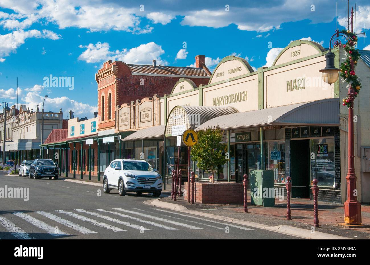 Heritage streetscape in downtown Maryborough, Victoria, Australia Stock ...