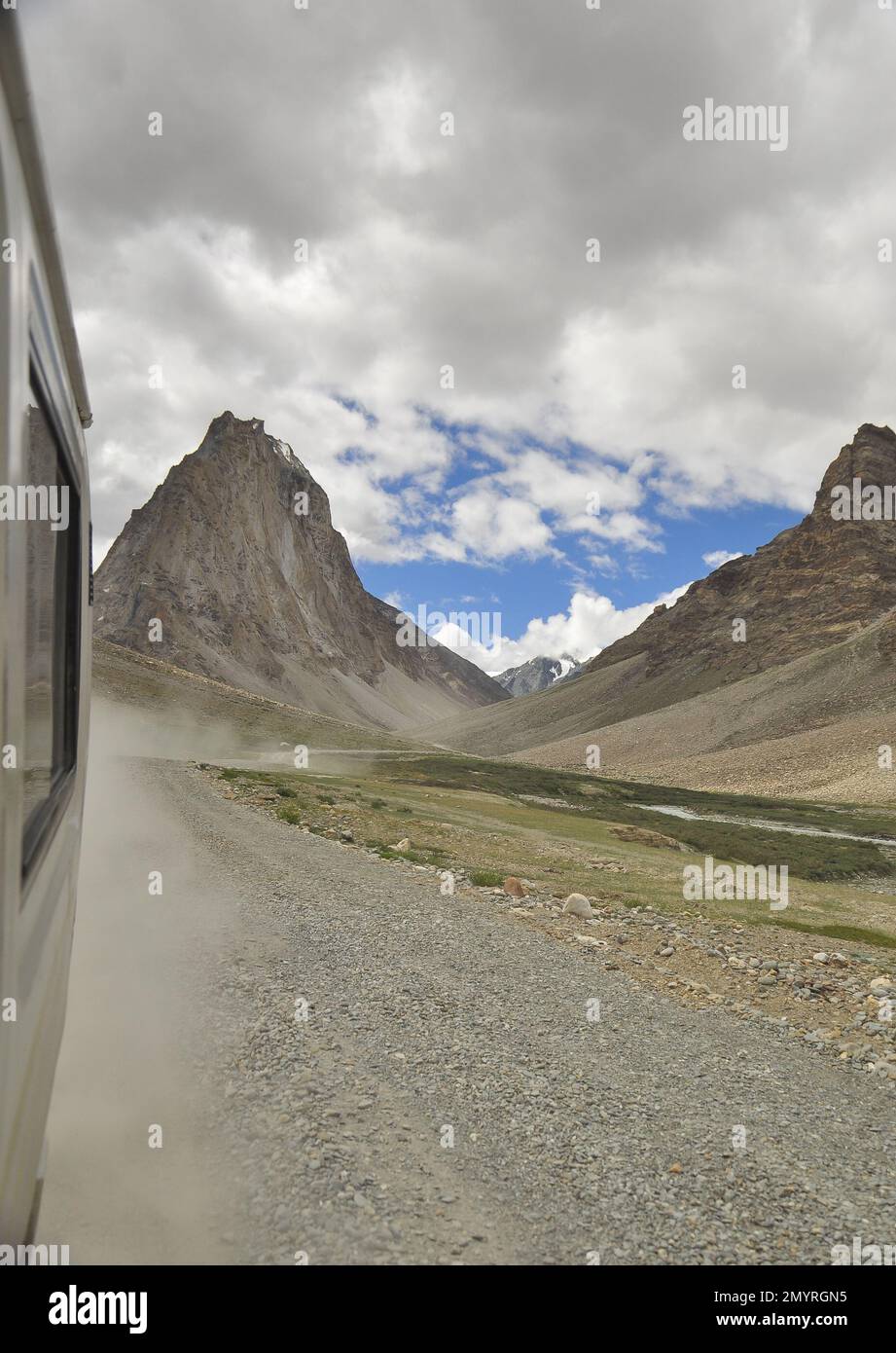 Holy Mount Gumbok Rangan (Gonbo Rangjon) view from moving car while ...