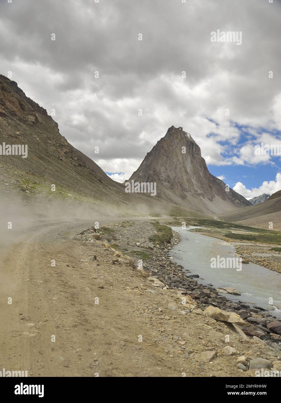 A beautiful sacred Mount Gumbok Rangan (Gonbo Rangjon) with flowing ...