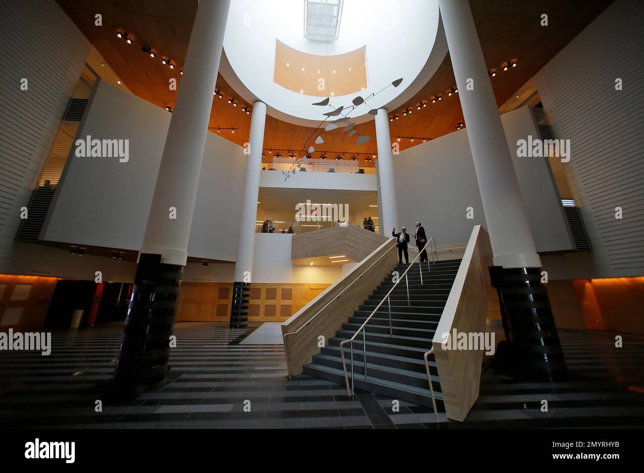 The new stairway in the Haas Atrium is seen during a preview of the ...
