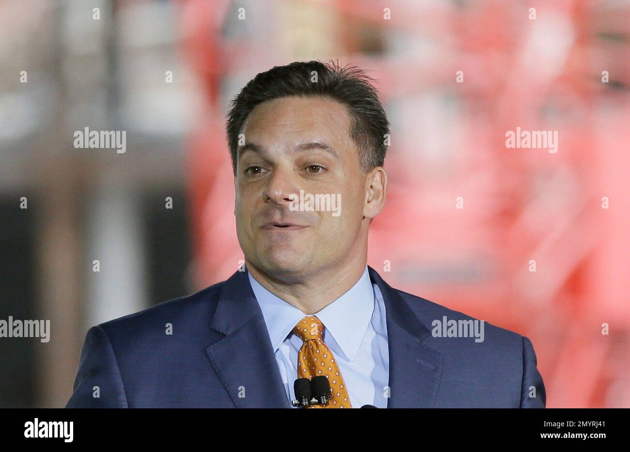 David Scrivano, president and CEO of Little Caesars addresses the media ...