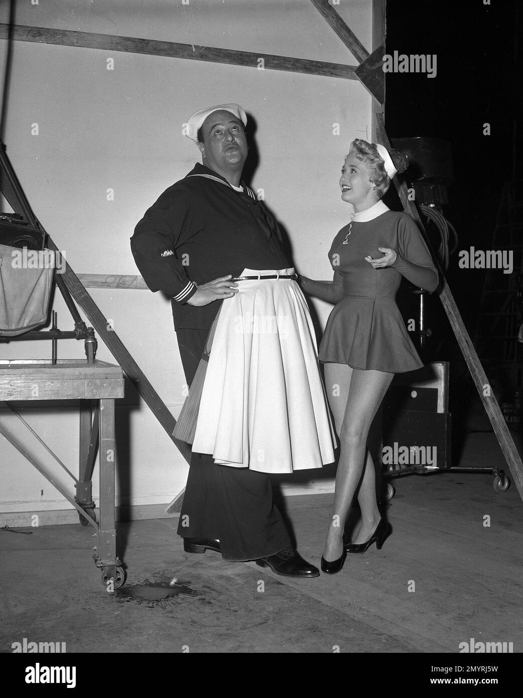 Jack E. Leonard, New York nightclub and TV comedian, makes his film debut in "Three Sailors and ...