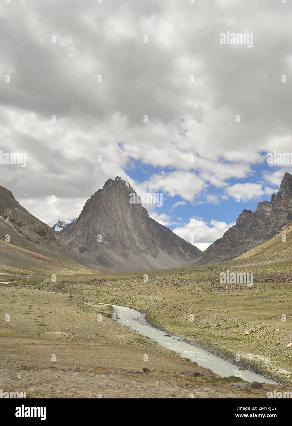 A beautiful sacred Mount Gumbok Rangan (Gonbo Rangjon) with flowing ...