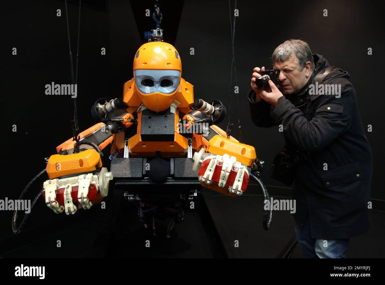 A photographer takes a picture of "Ocean One" an underwater diving ...