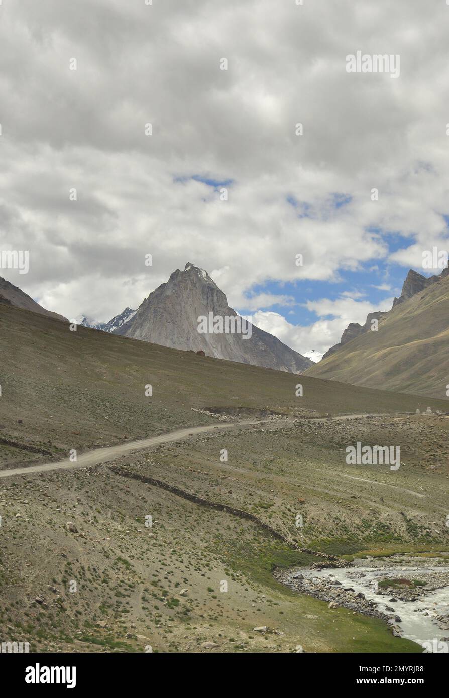 A beautiful sacred Mount Gumbok Rangan (Gonbo Rangjon) with flowing ...