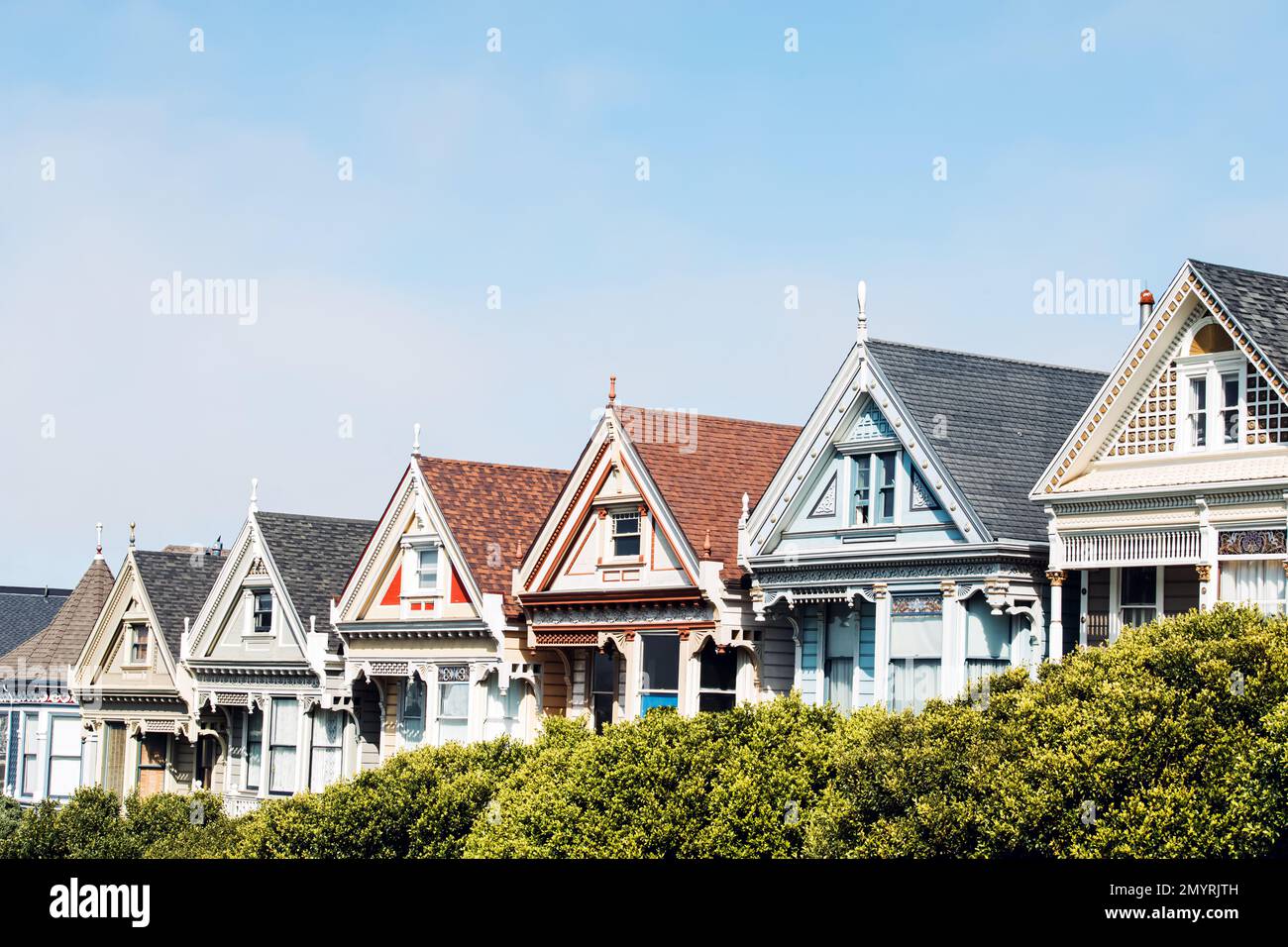 Famous historical victorian houses called Painted Ladies, San Francisco ...