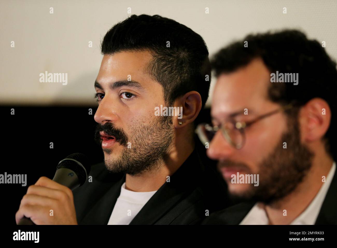 Lebanese Hamed Sinno, left, lead singer and song writer of the Lebanese ...
