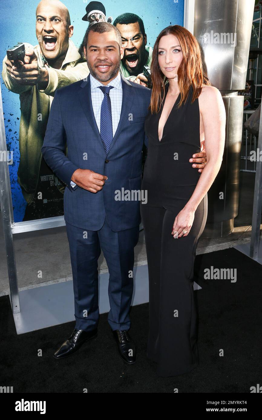 Jordan Peele, left, and Chelsea Peretti attend the LA Premiere of ...