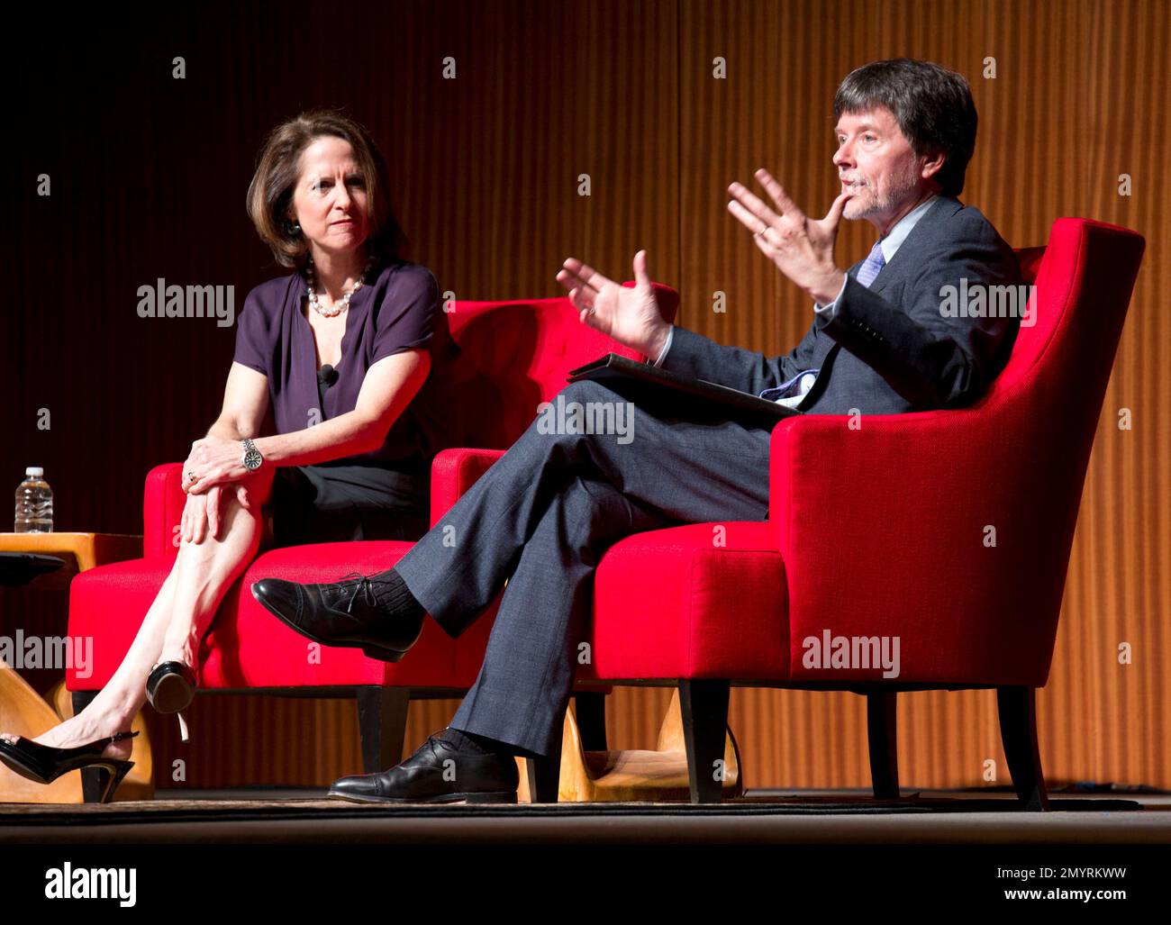 Documentary filmmakers, Ken Burns, right, and Lynn Novick, discuss ...