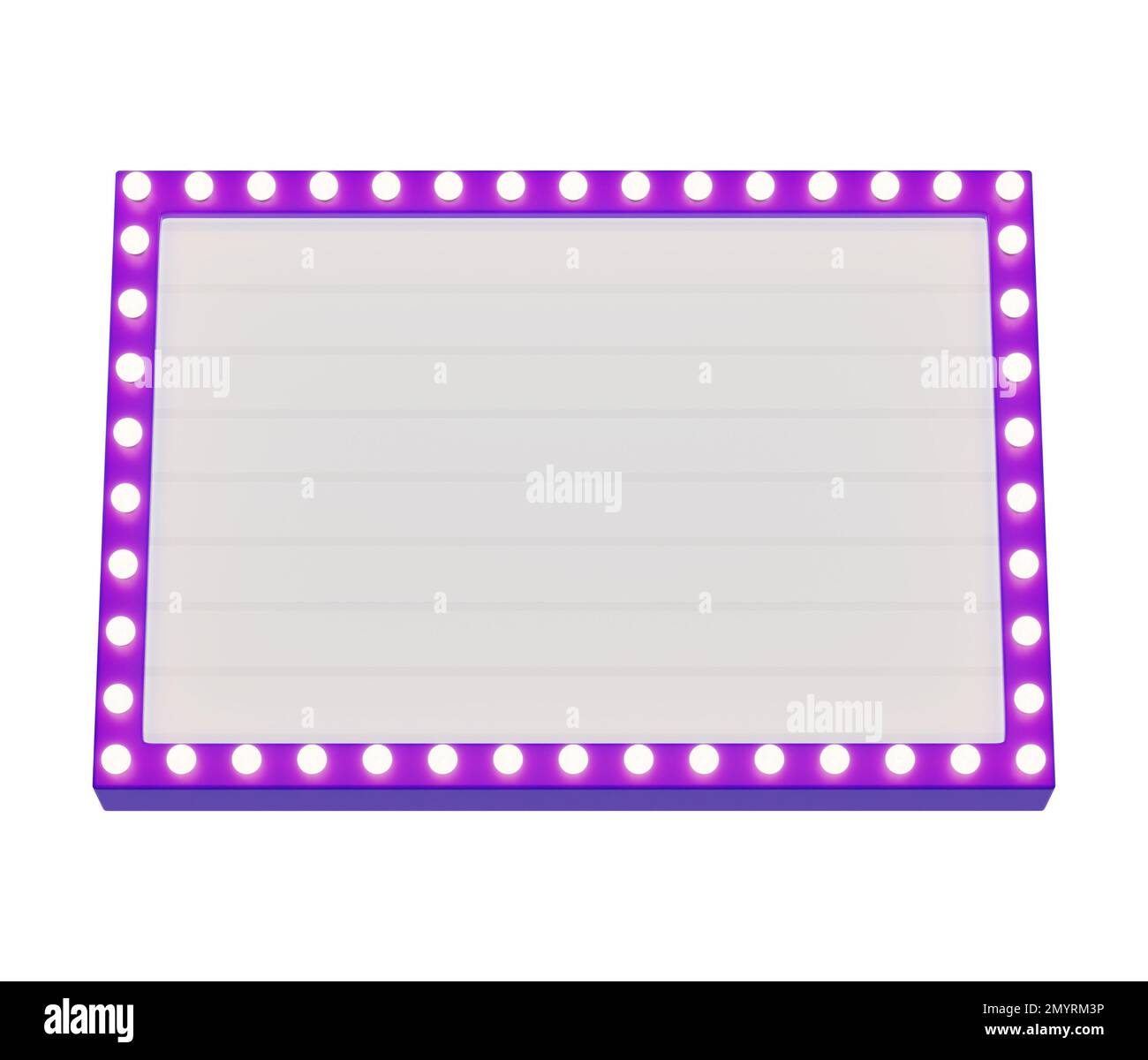 3d retro violet signboard with glowing yellow light bulb . Concept of ...