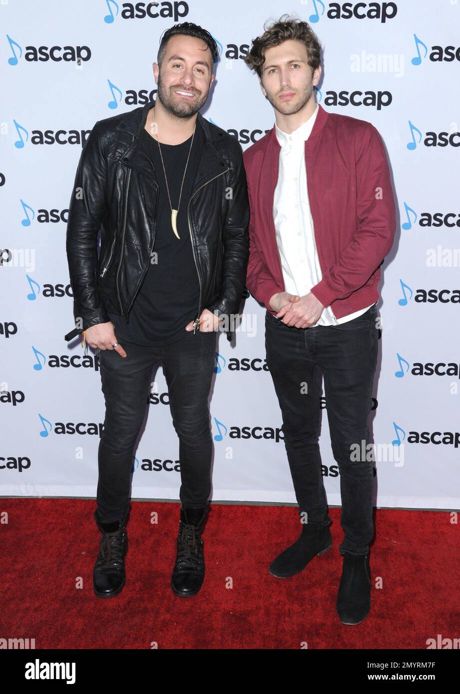 Eddie Anthony, left, and Edan Dover, of The Score, arrive at the 33rd ...