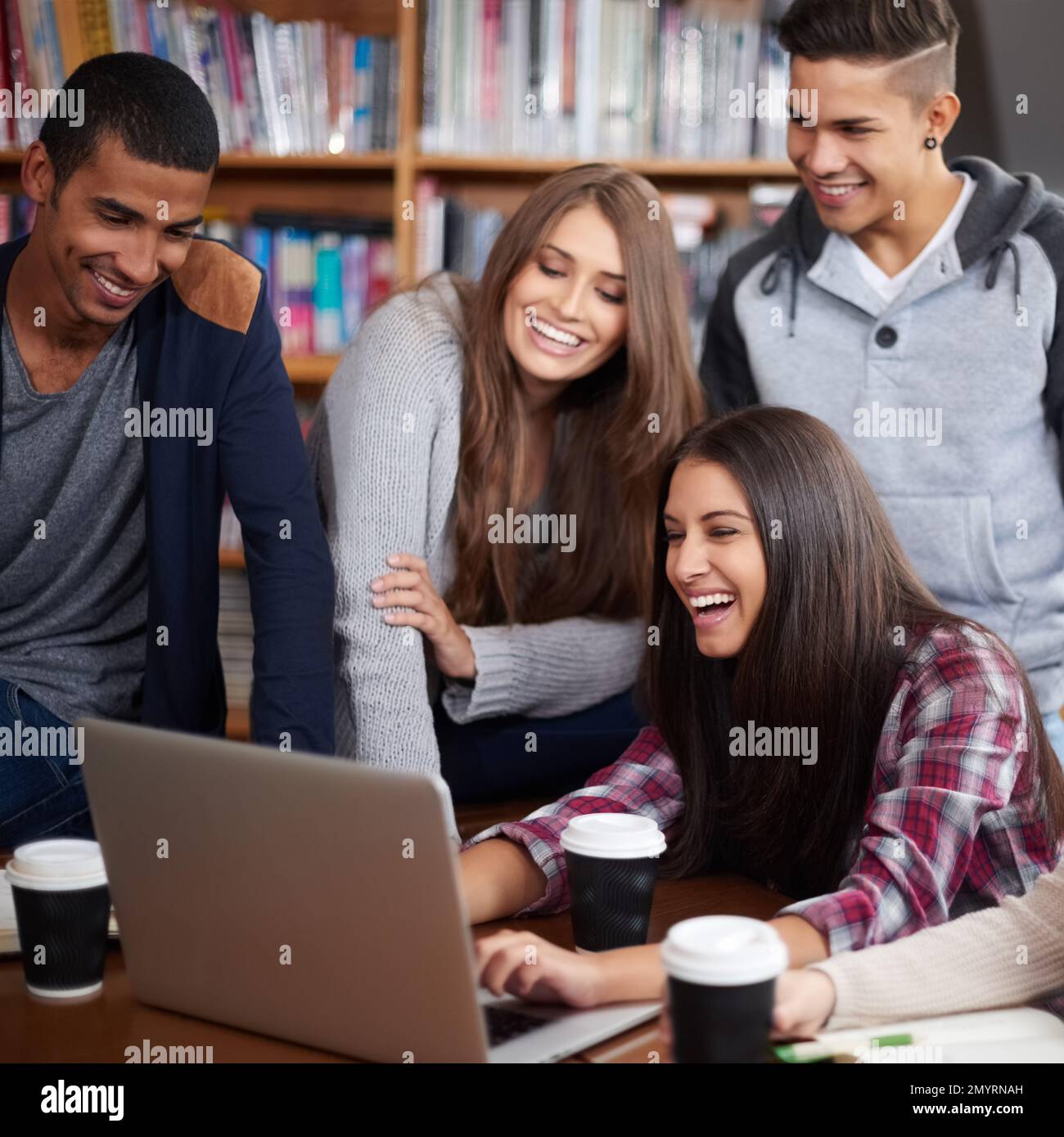 Group students doing project hi-res stock photography and images - Alamy