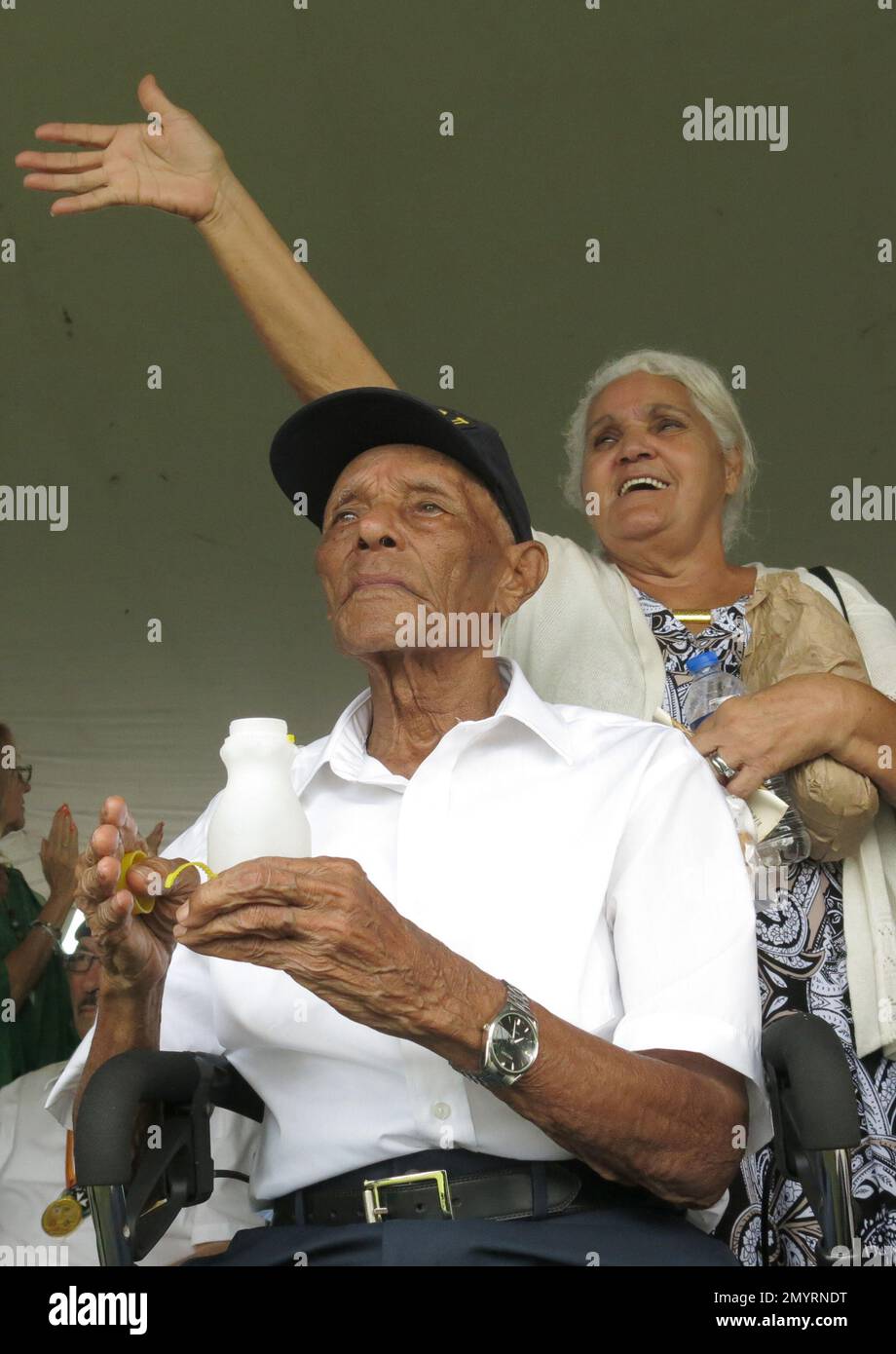Puerto Rico war veteran Martin Morales, 104, celebrates with his ...