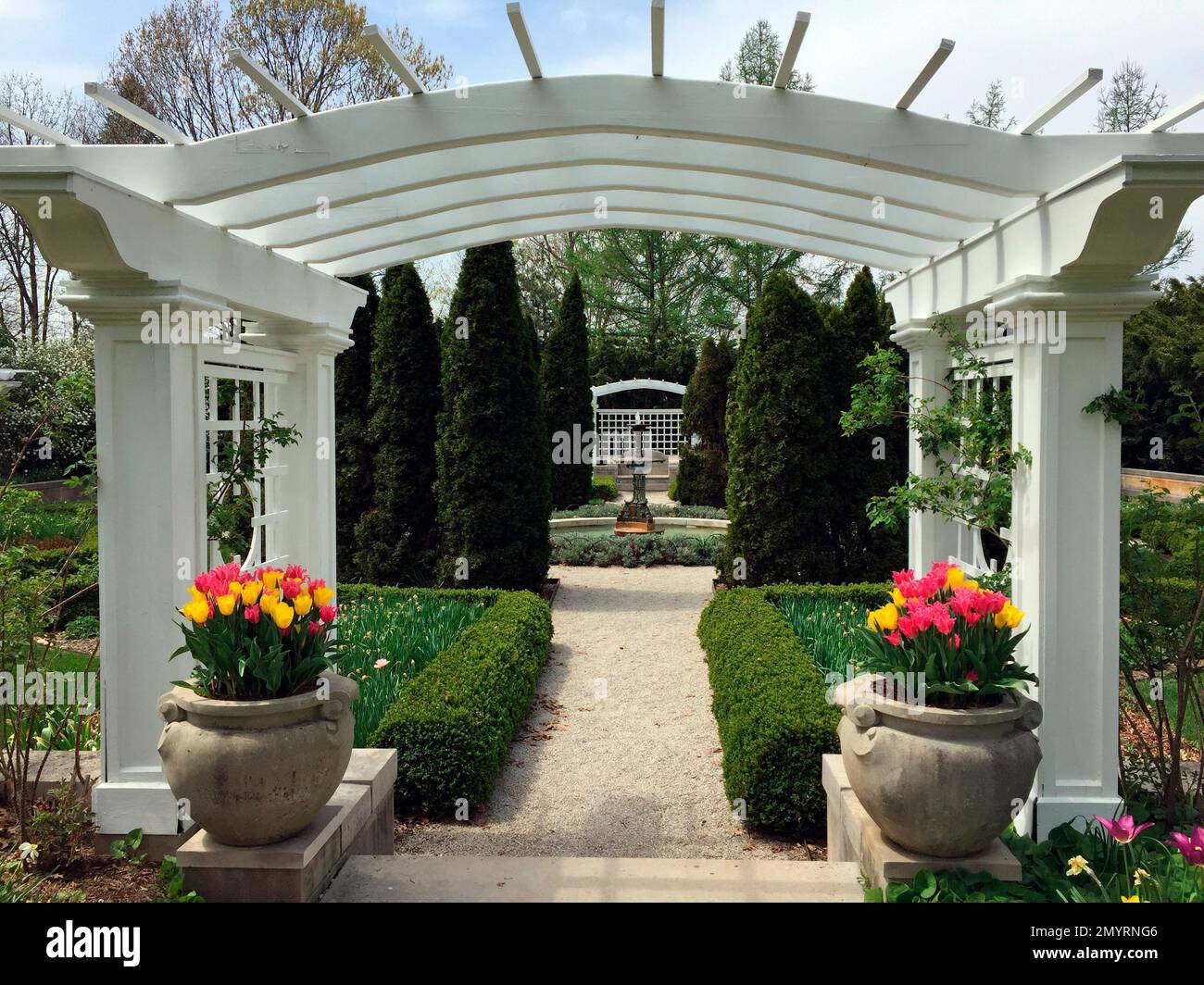 This April 19, 2016 photo shows flowers and landscaping at Oldfields ...