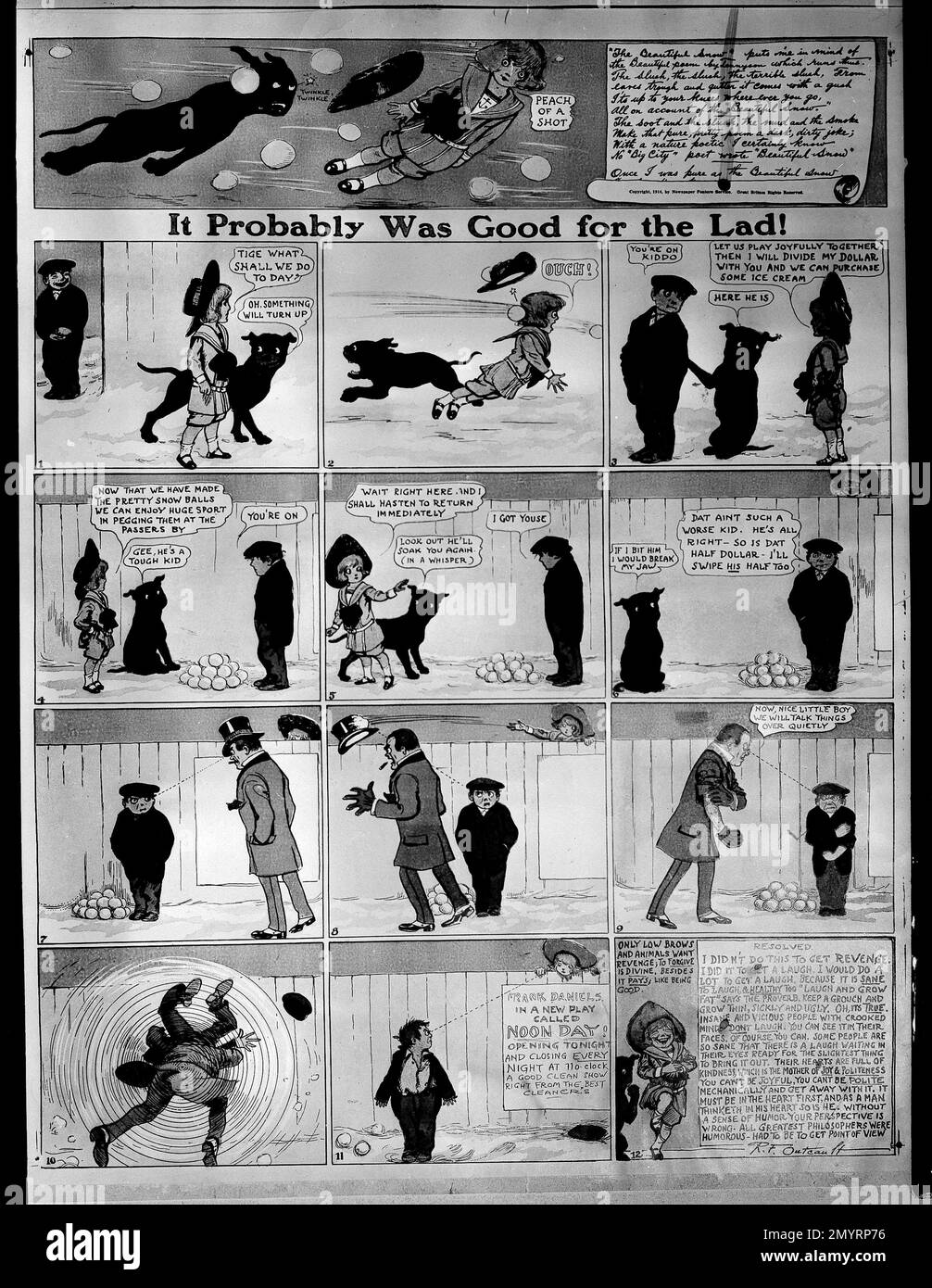This is a "Buster Brown" comic strip drawn by Richard Outcault, circa ...