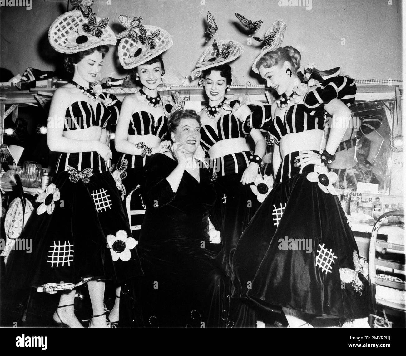 Helen Traubel, center, operatic Wagnerian singer, poses with Copacabana ...