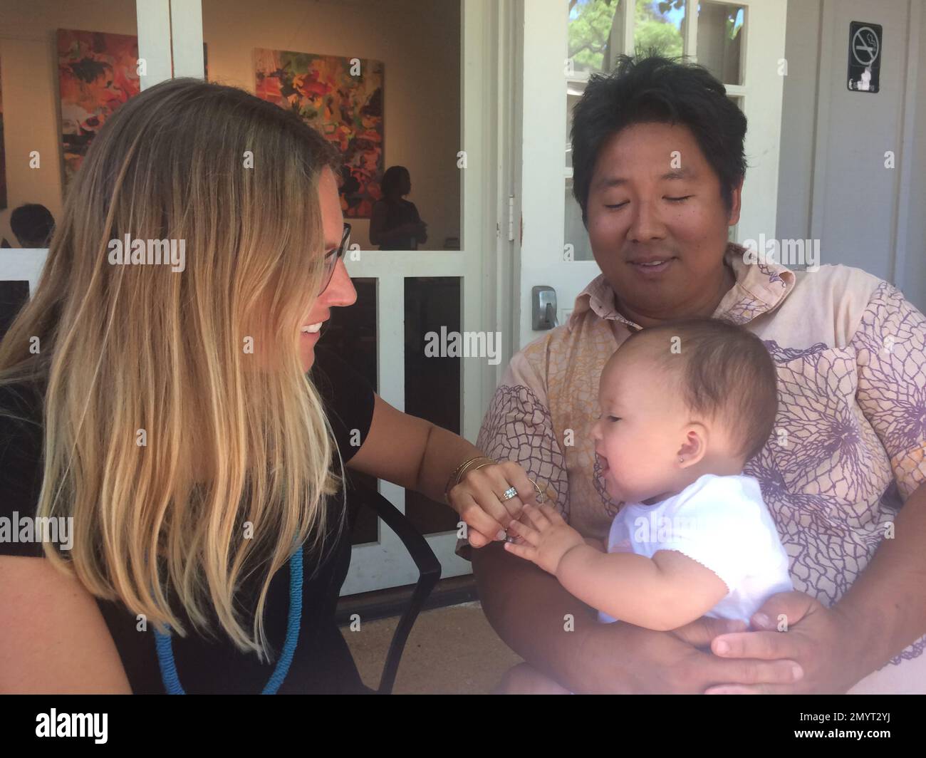 In this Thursday, April 14, 2016 photo, chef Mark Noguchi, right, and ...