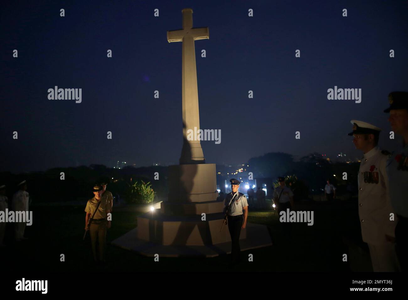 Catafalque guards take their positions on Monday, April 25, 2016, in ...
