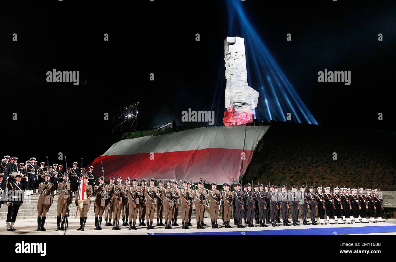 FILE - The May 8, 2015 file photo shows Polish Navy troops standing at ...
