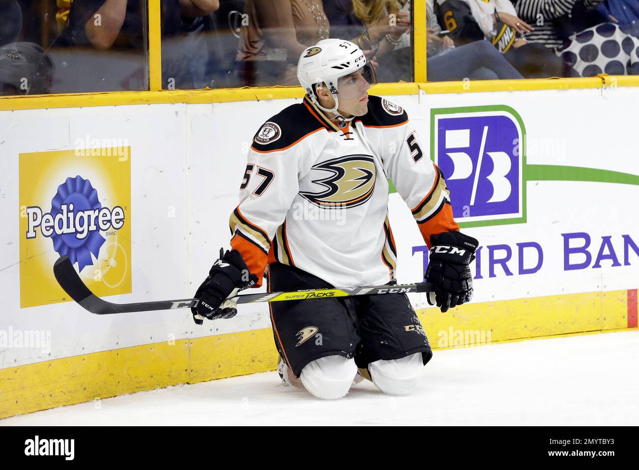 Anaheim Ducks left wing David Perron plays against the Nashville ...