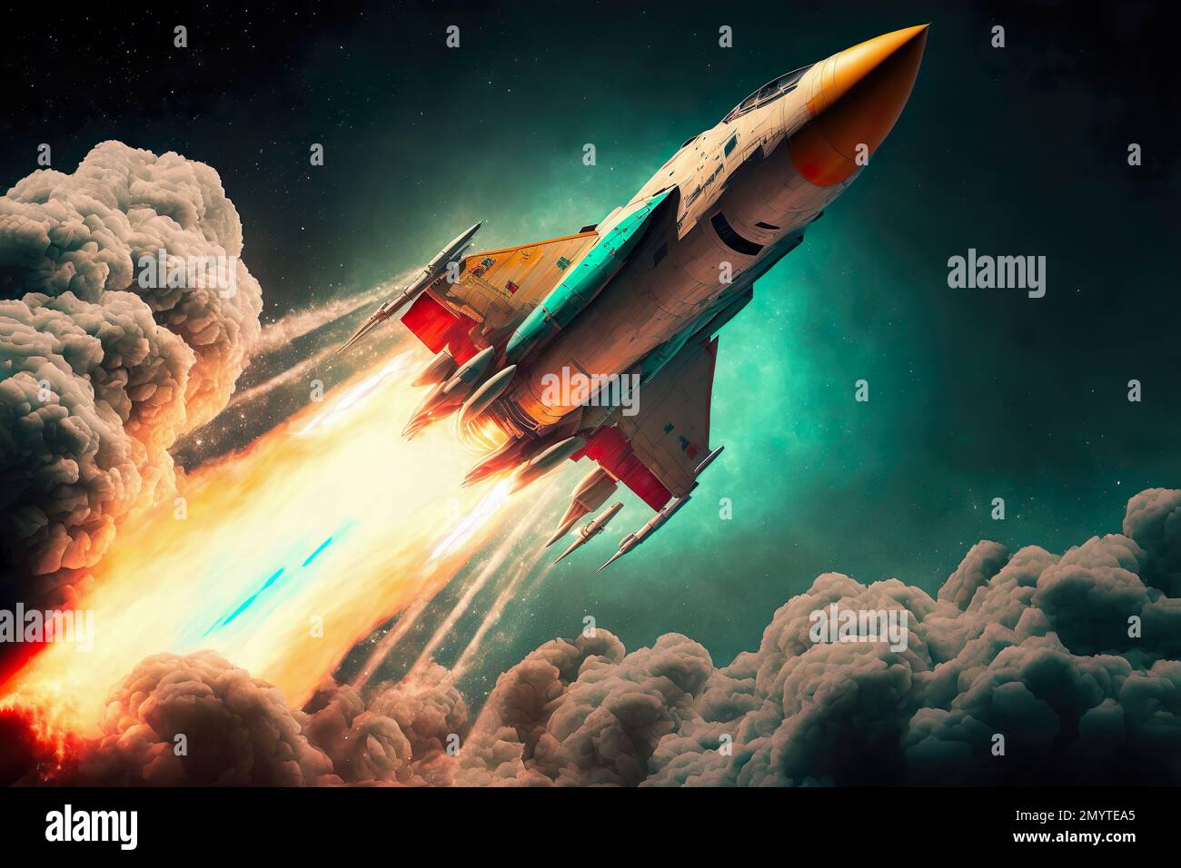 Smoke science space exploration space shuttle rocket hi-res stock ...