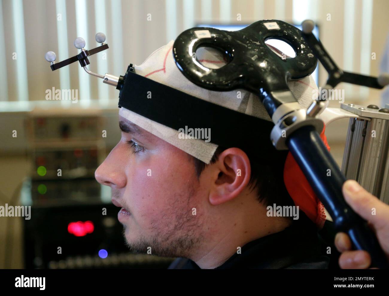In this photo from April 13, 2016 Richard Tursi, 19, undergoes therapy ...