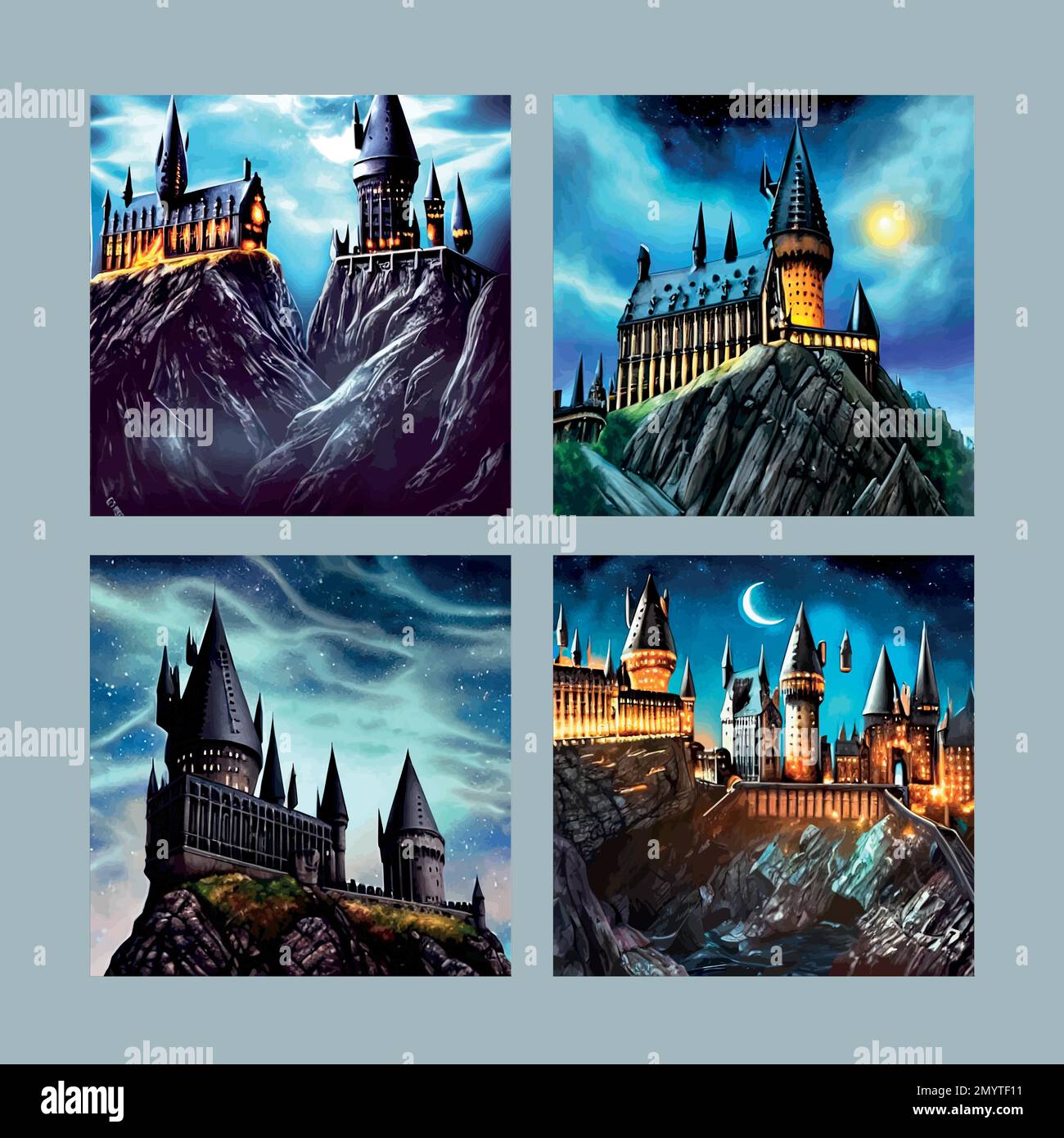 Old mansion illuminated Stock Vector Images - Alamy