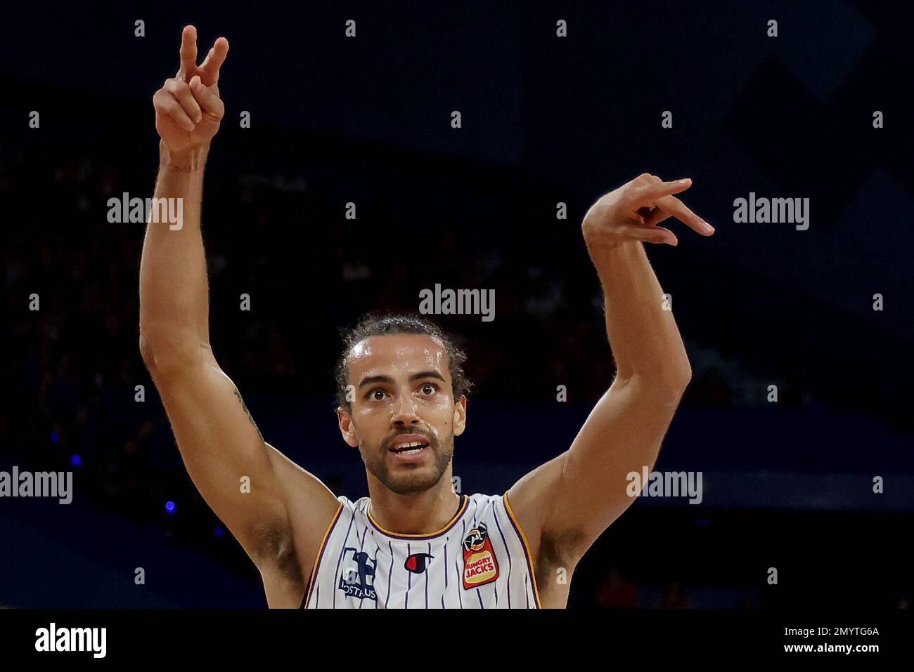 Xavier Cooks of the Kings reacts during the NBL (National Basketball ...