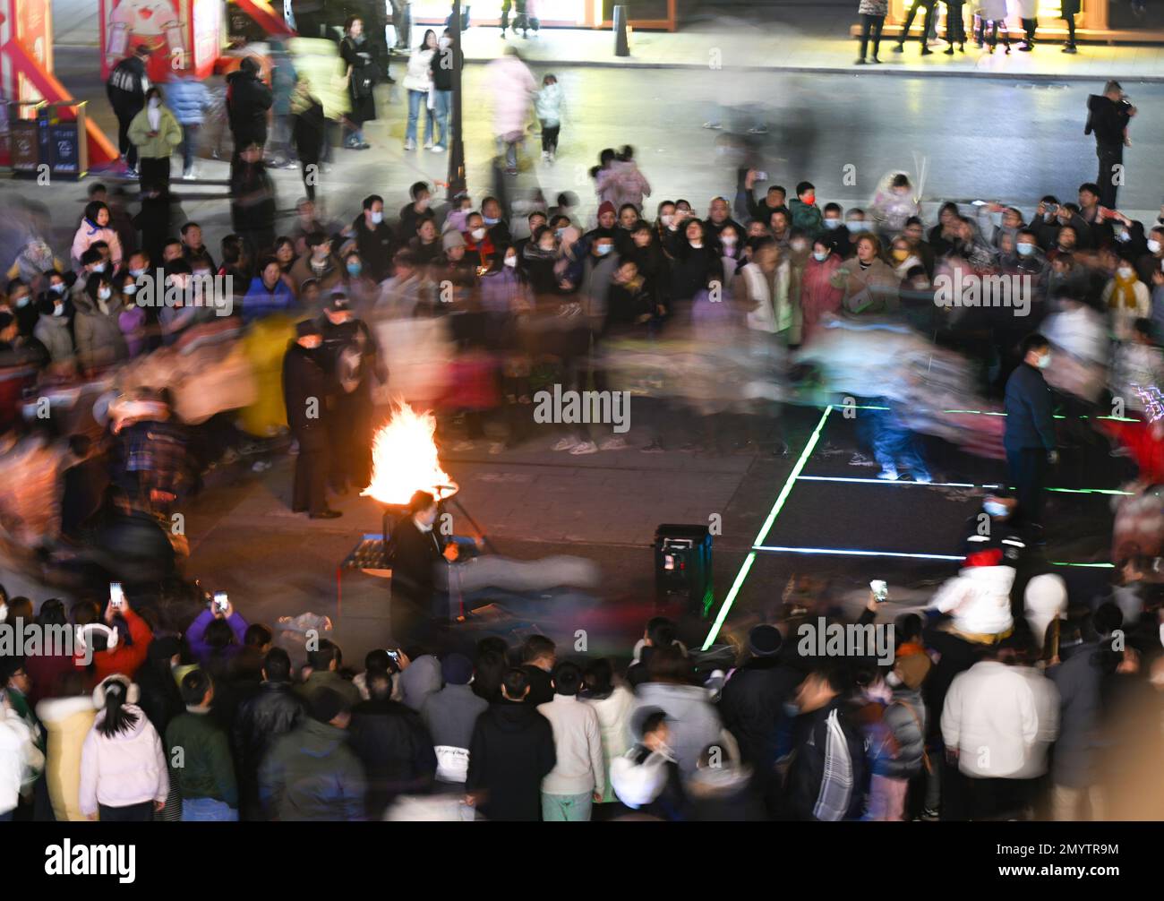 Anyang, China's Henan Province. 4th Feb, 2023. Tourists gather around a ...