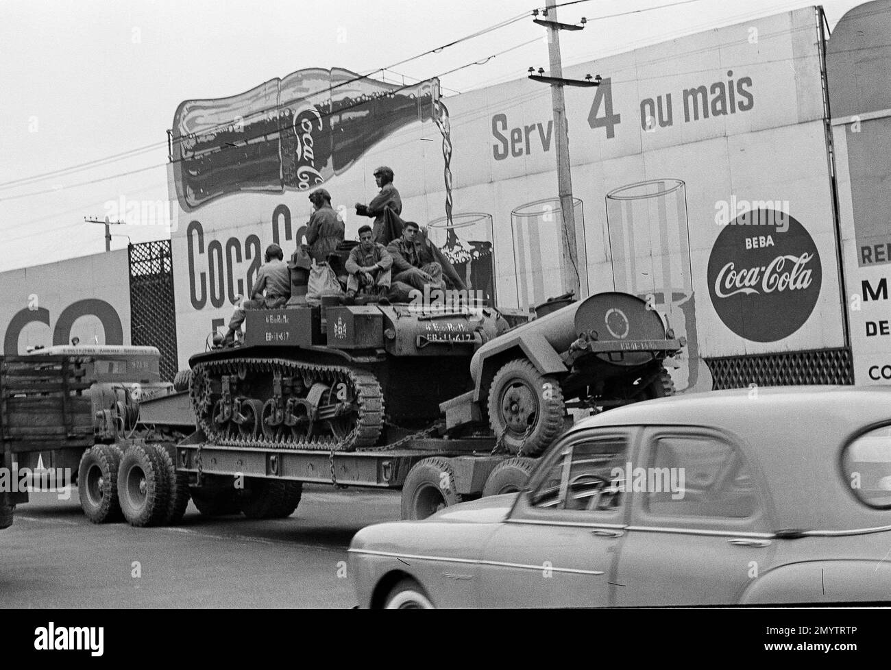 Rebel troops from Belo Horizonte enter Rio, April 2, 1964, after ...