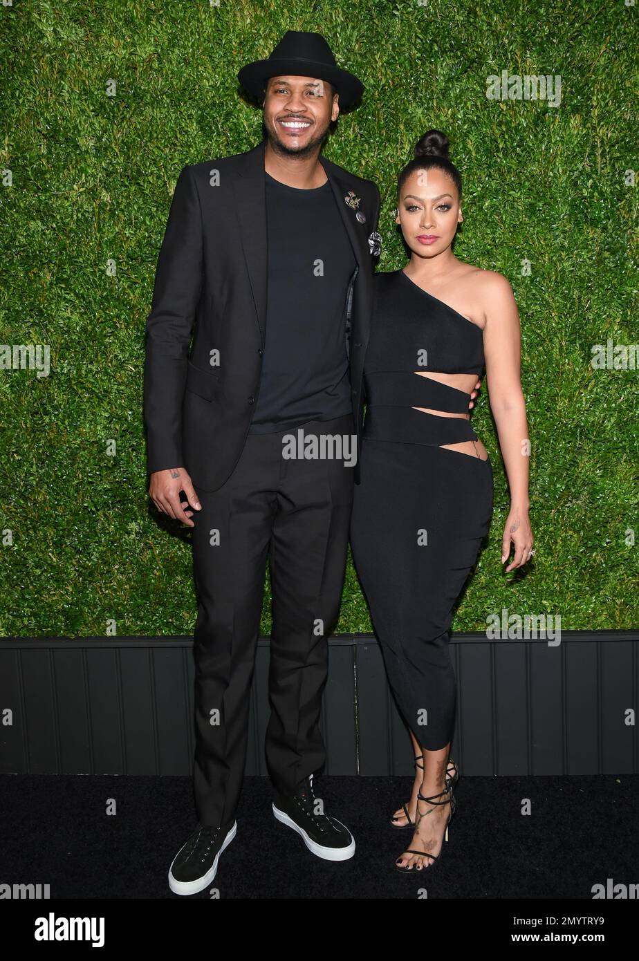 Professional basketball player Carmelo Anthony and wife La La Anthony ...