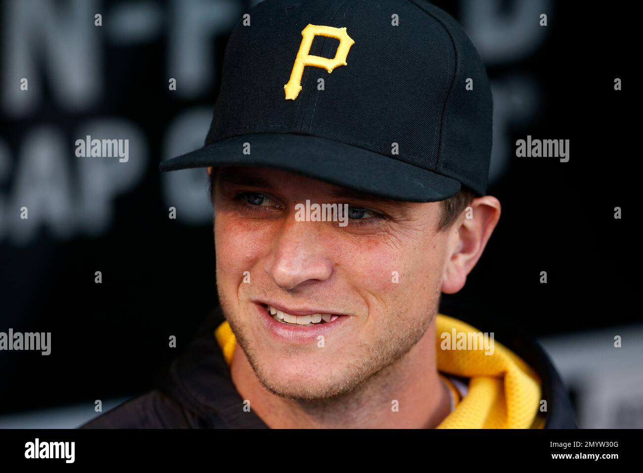 Pittsburgh Pirates relief pitcher Tony Watson stands in the dugout ...