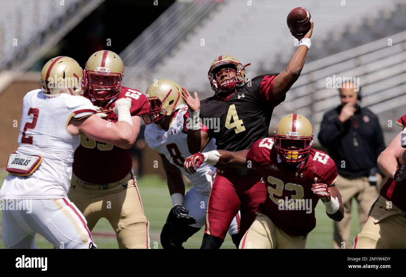 Boston College quarterback Darius Wade during a college football spring ...