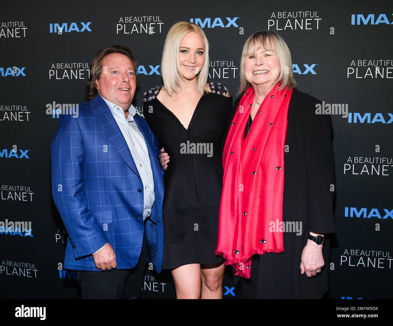 IMAX CEO Richard Gelfond, left, actress Jennifer Lawrence and director ...