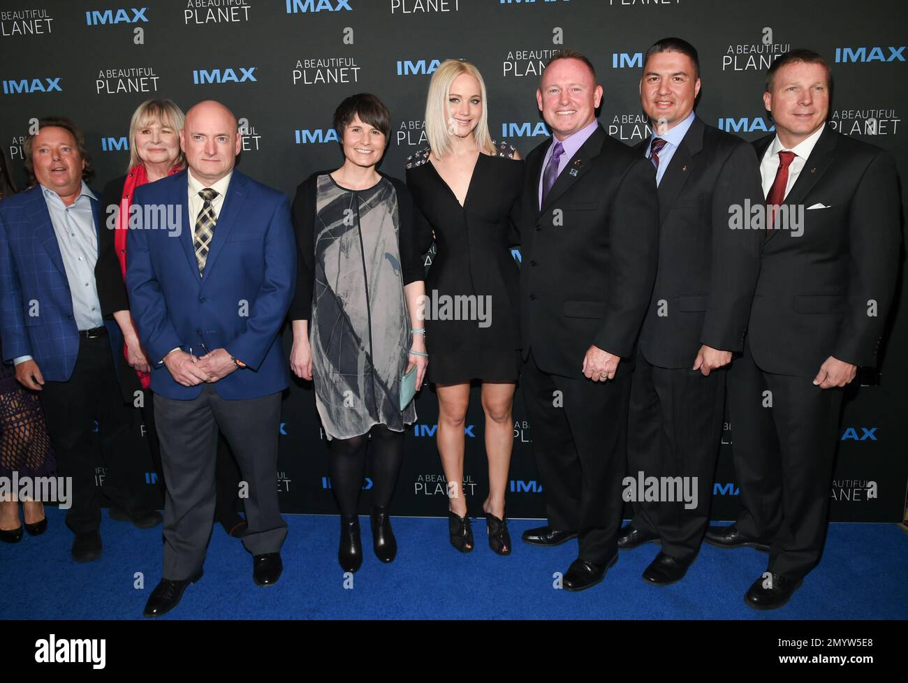 IMAX CEO Richard Gelfond, far left, director Toni Myers, Former NASA ...