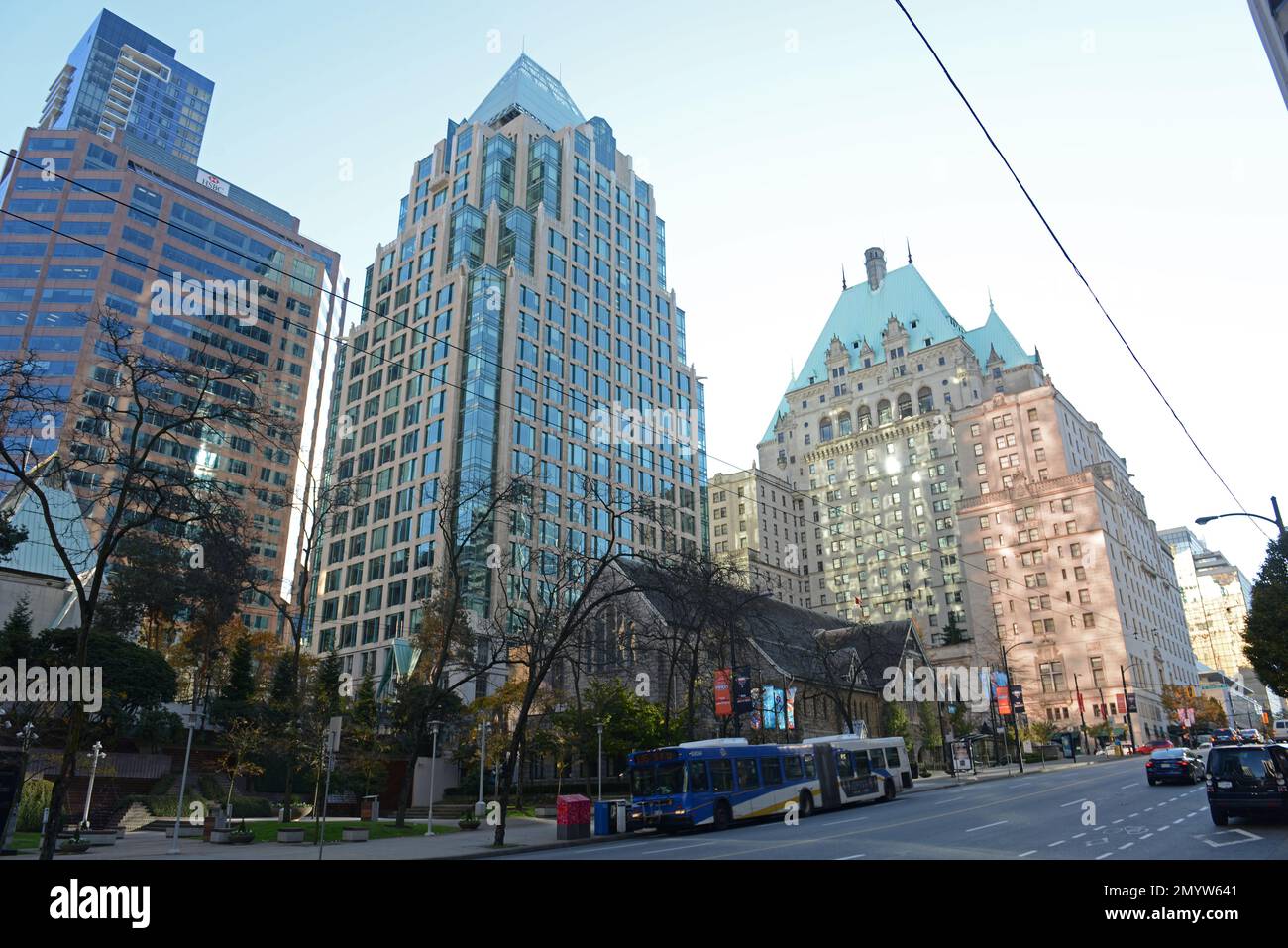 Cathedral Palace building and Fairmont Hotel Vancouver with Art Deco ...
