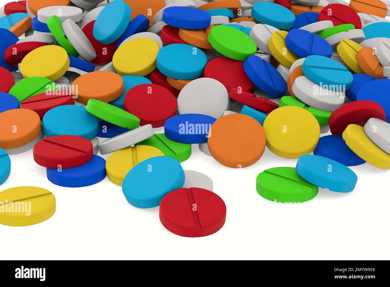 falling tablets on white background. Isolated 3D illustration Stock ...