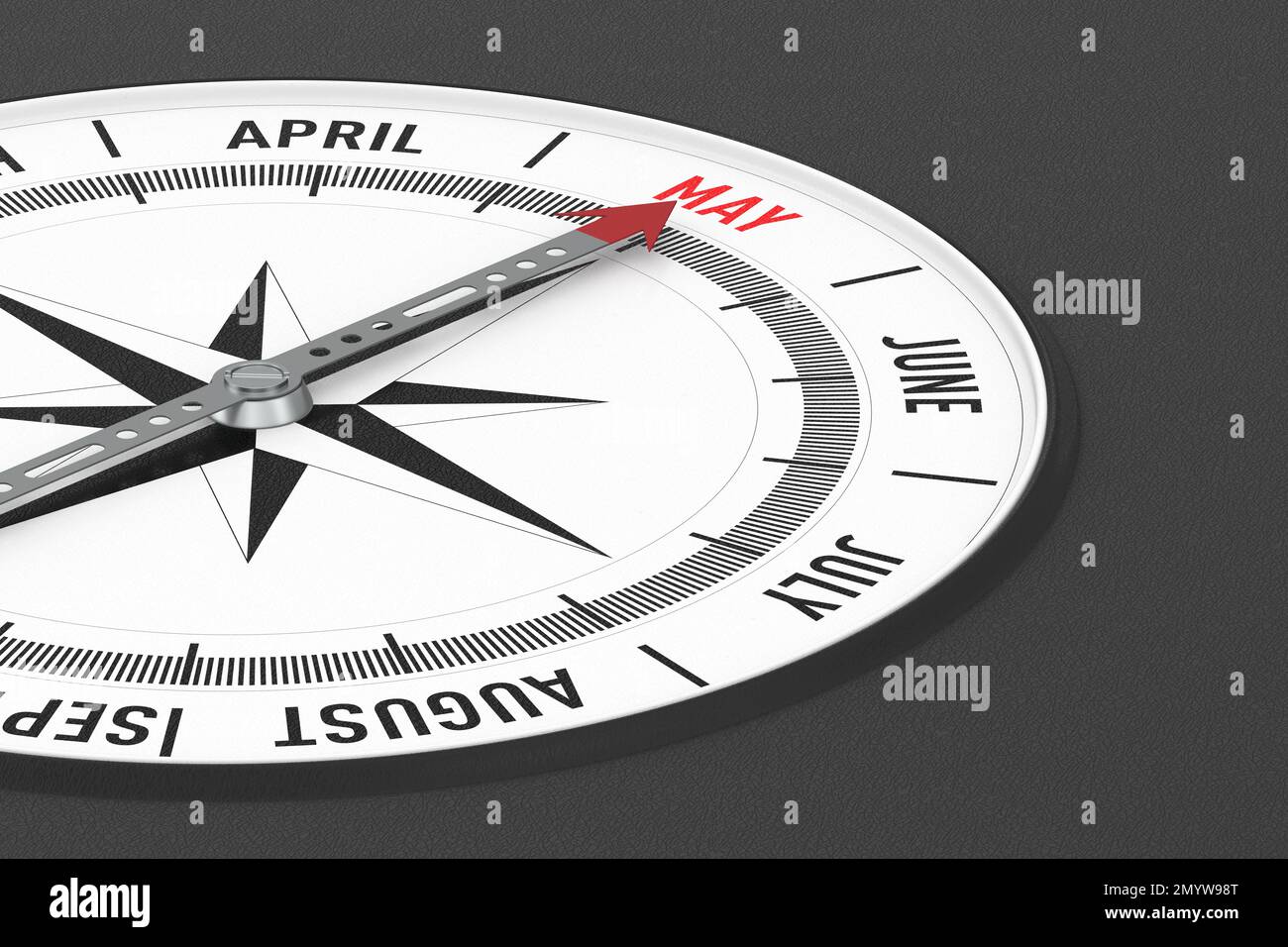 calendar and compass on black background. 3D illustration Stock Photo ...