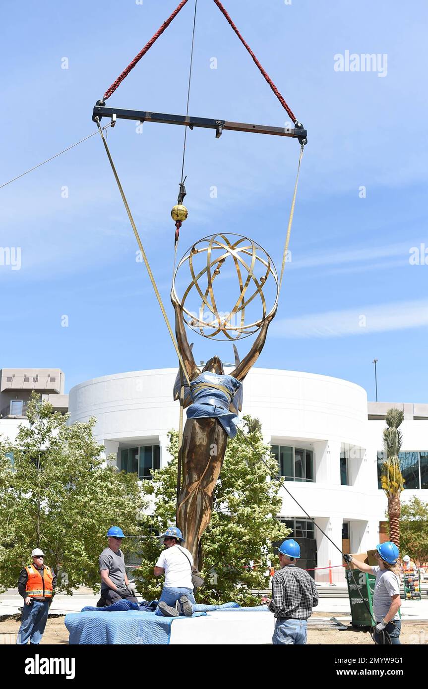 The world’s largest golden Emmy statue, standing nearly 20-feet tall ...
