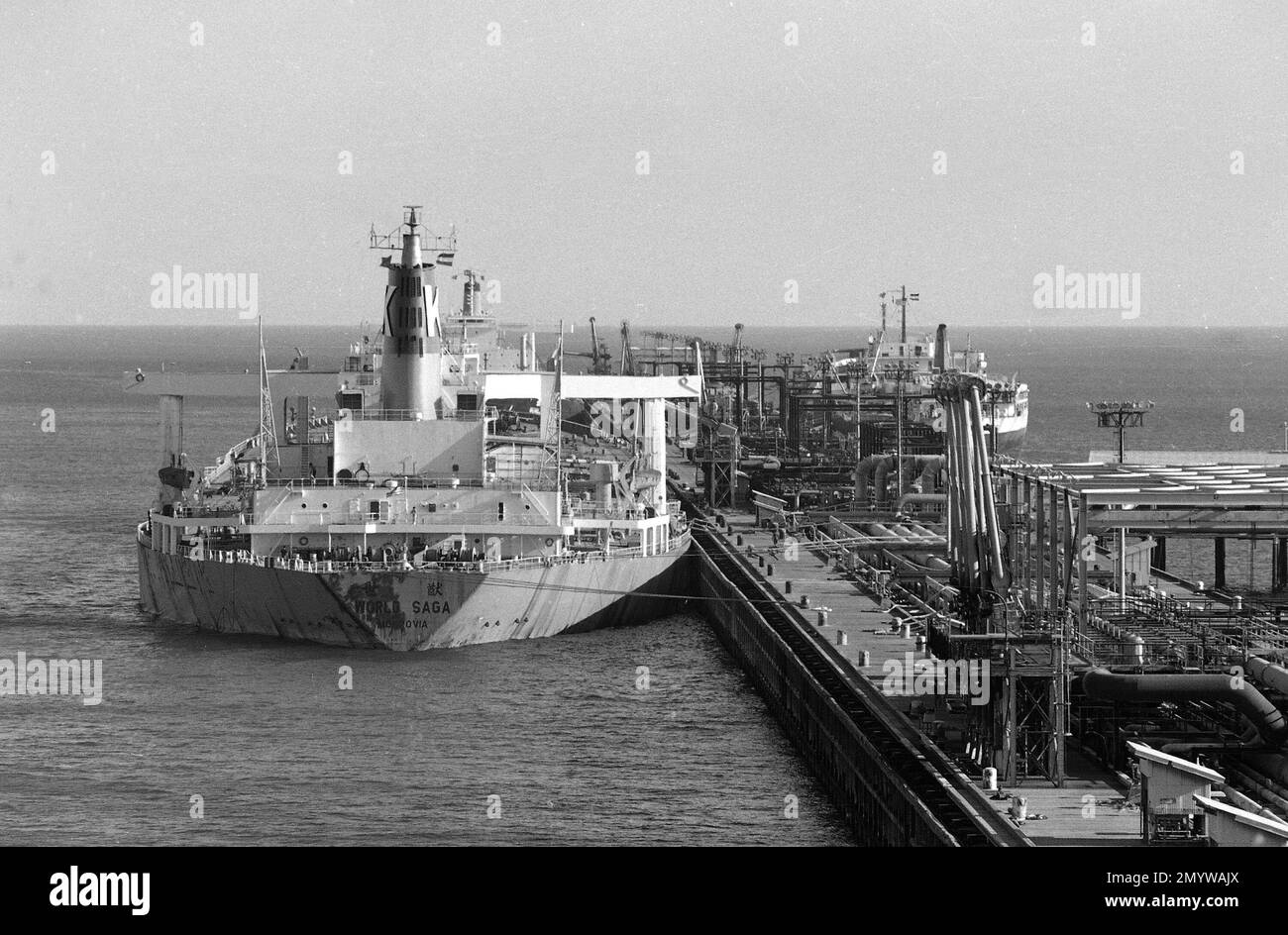 An oil tanker, loads crude oil on Kharg Island, Teheran, Iran, Nov. 13 ...