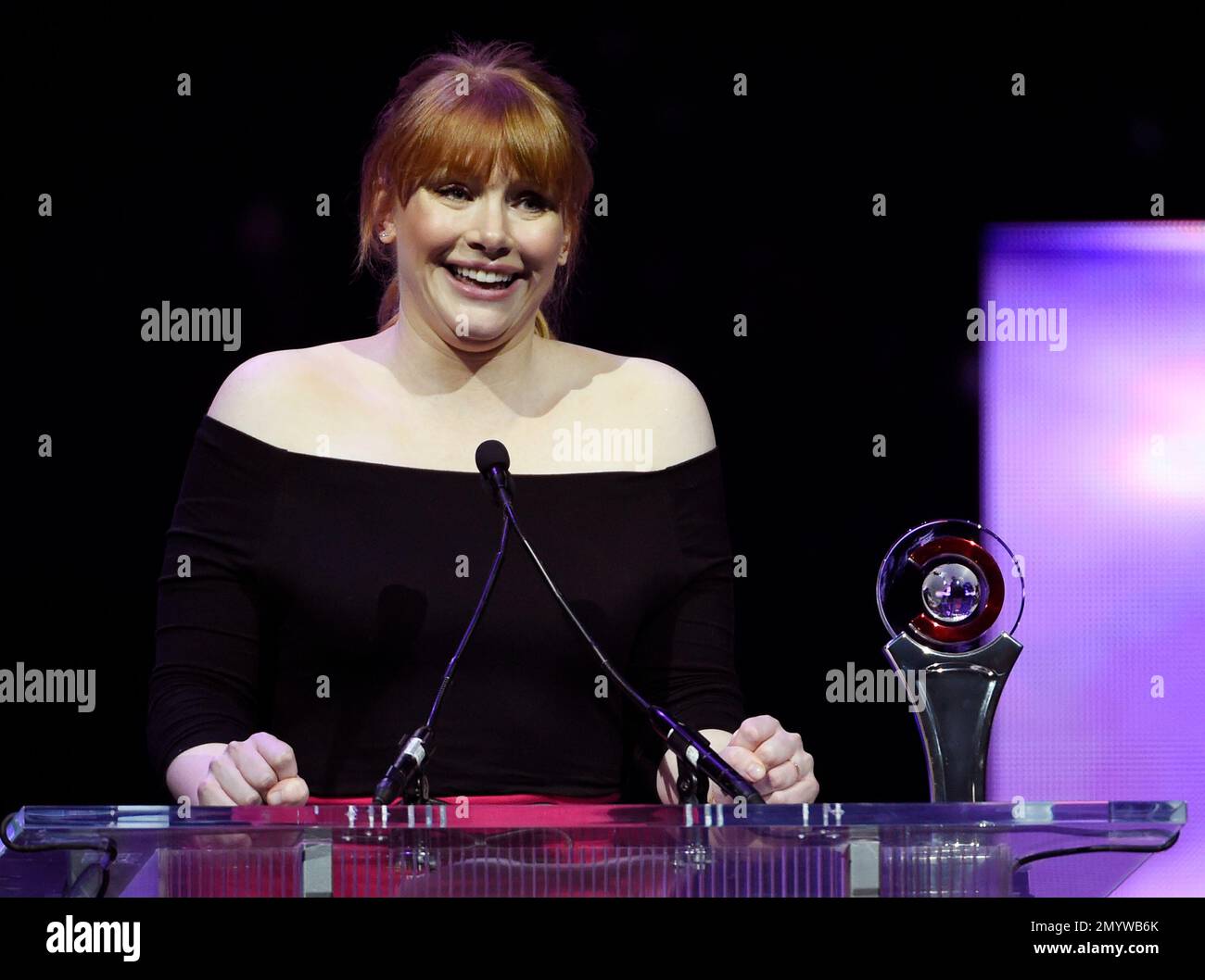 Actress Bryce Dallas Howard accepts the Award of Excellence in Acting ...
