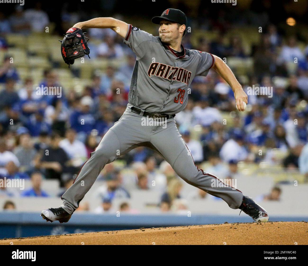 Arizona Diamondbacks starting pitcher Robbie Ray throws against the Los ...