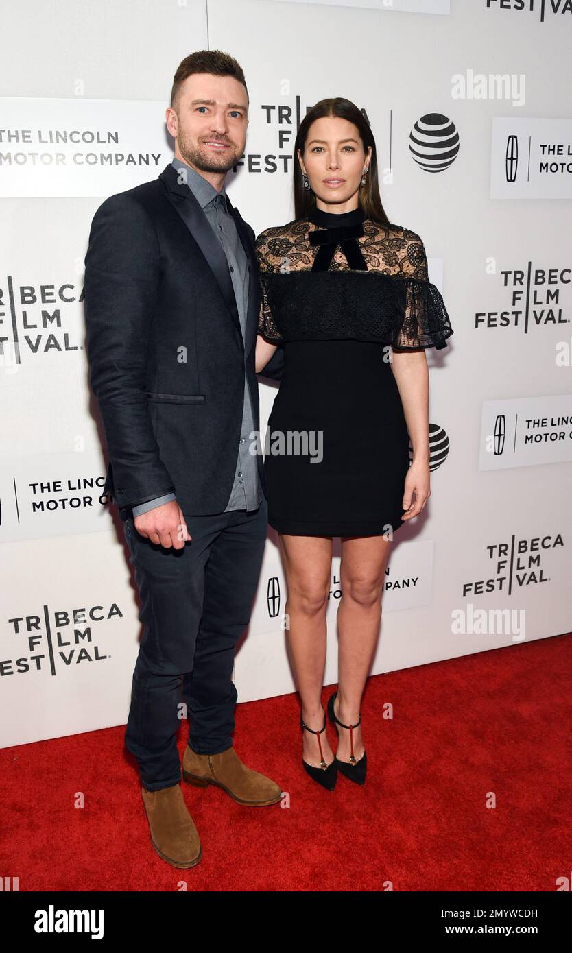 Musician and actor Justin Timberlake and wife, actress Jessica Biel ...