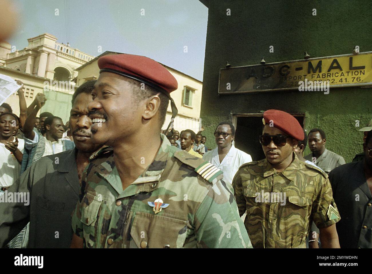 Lt. Colonel Amadou Toumani Toure smiles at the crowd as he leaves the ...