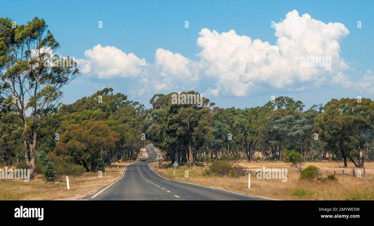 Pyrenees Highway countryside, Avoca, Victoria, Australia Stock Photo ...