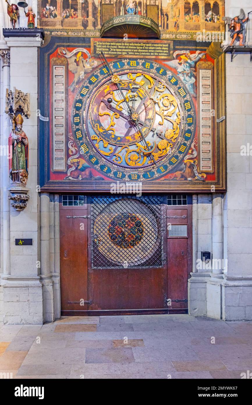 famous astronomical clock in the cathedral of Muenster, Germany Stock ...