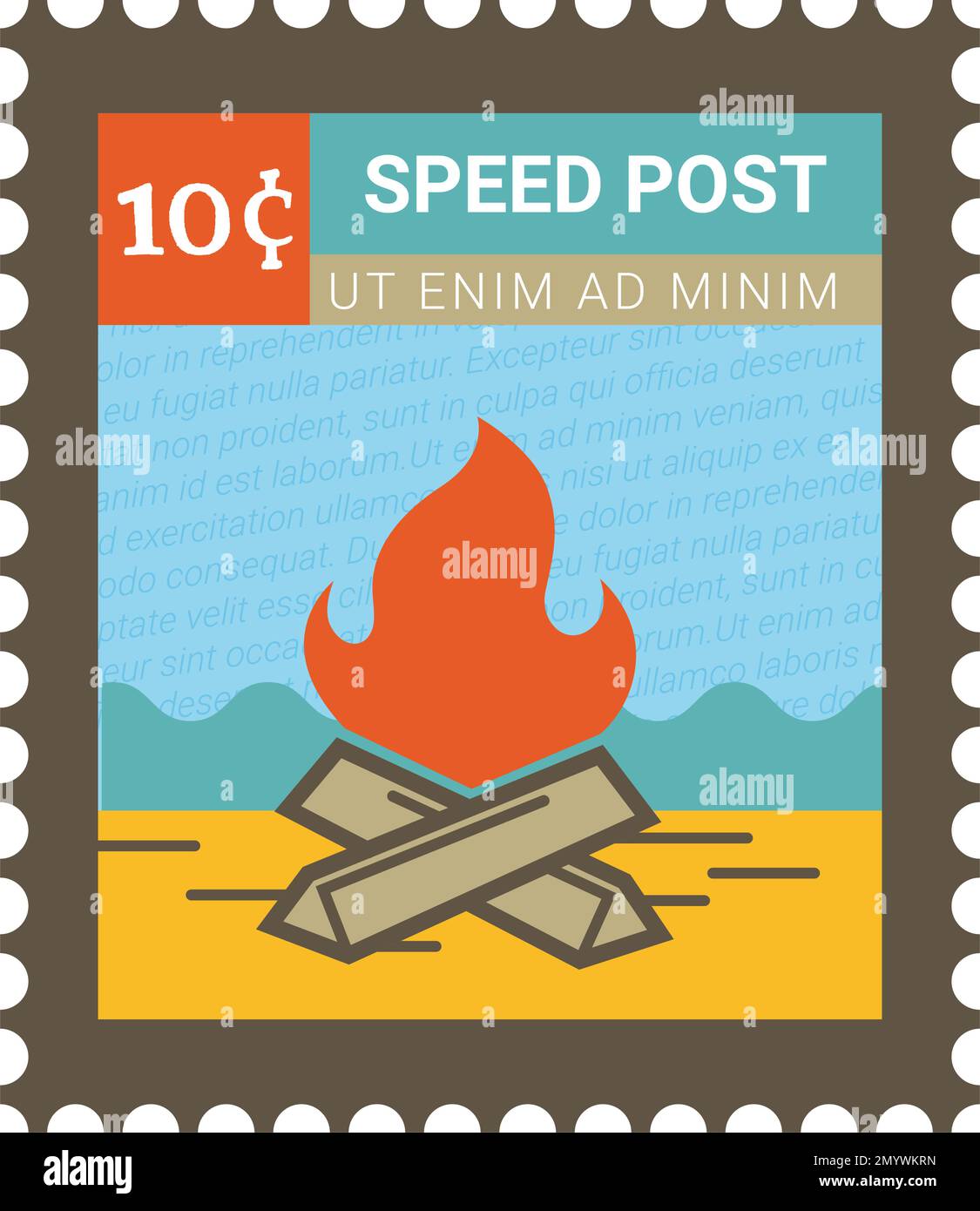 Speed post, camping theme on postal mark or card Stock Vector Image ...