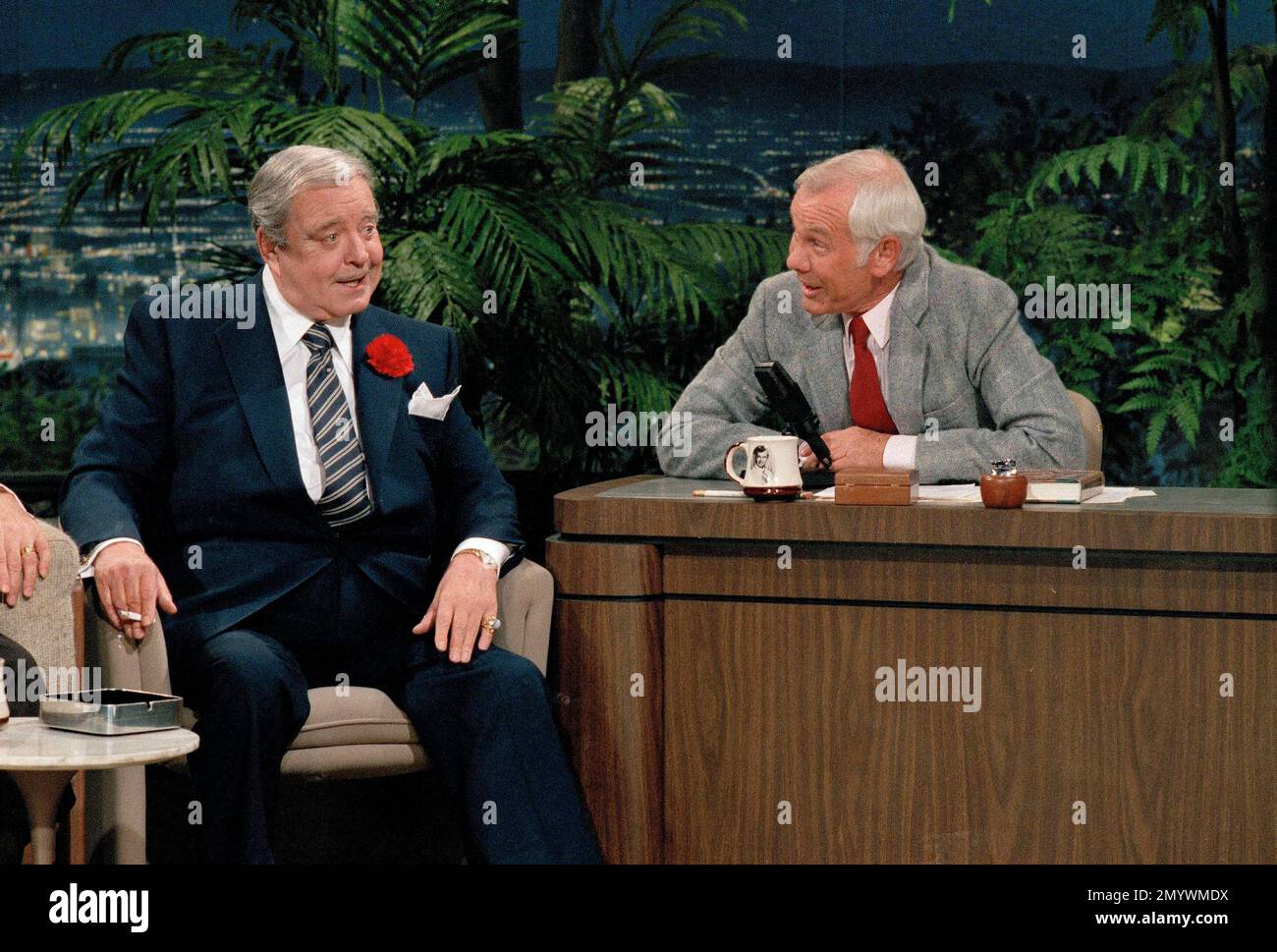 Actor and comedian Jackie Gleason, left, appears on the "Tonight Show ...